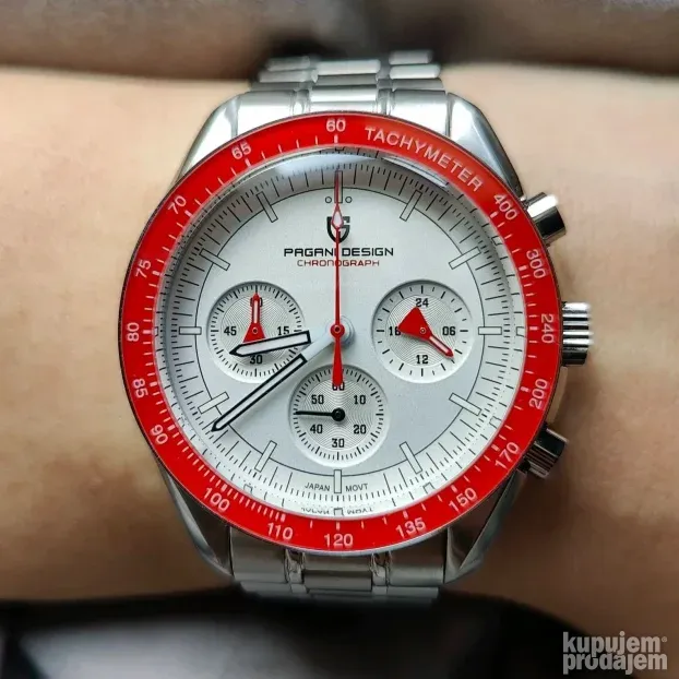 PAGANI DESIGN PD-1701 - 40mm - Crvena - Omega Speedmaster - KupujemProdajem