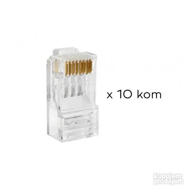 Plastični konektor za internet RJ45 Cat6 8p8c ad81 10 kom - KupujemProdajem