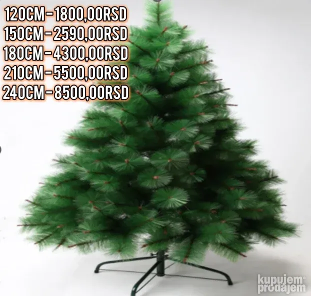 Zelena jelka sa iglicama - Novogodisnje jelke 120- 240cm - KupujemProdajem