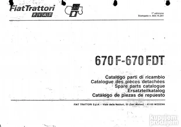 Fiat 670 F 670 F DT Katalog delova - KupujemProdajem