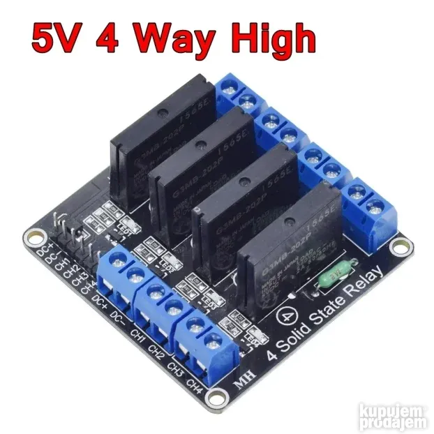5V 4 Kanala SSR Modul 250V 2A HIGH ZA Arduino - KupujemProdajem