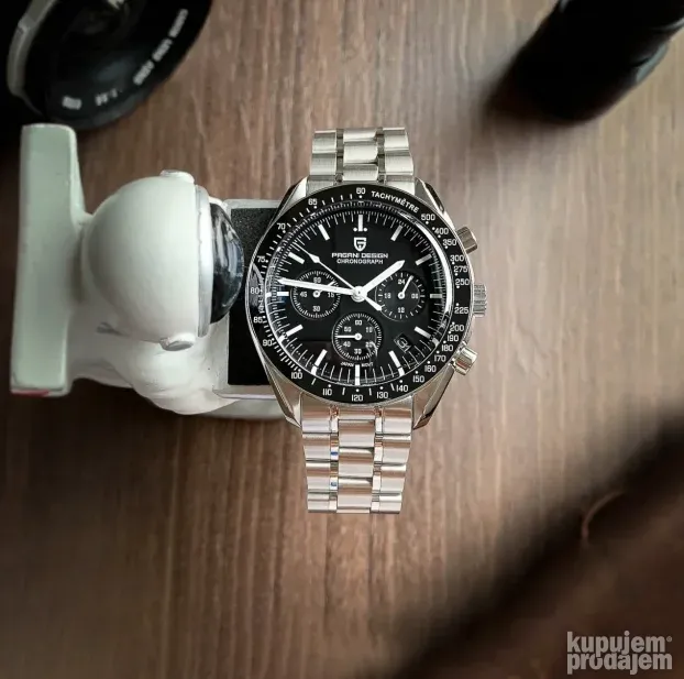 PAGANI DESIGN PD-1701 -Crni- Omega Speedmaster Moonwatch - KupujemProdajem
