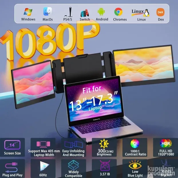Prenosivi monitori za laptop 14in - KupujemProdajem