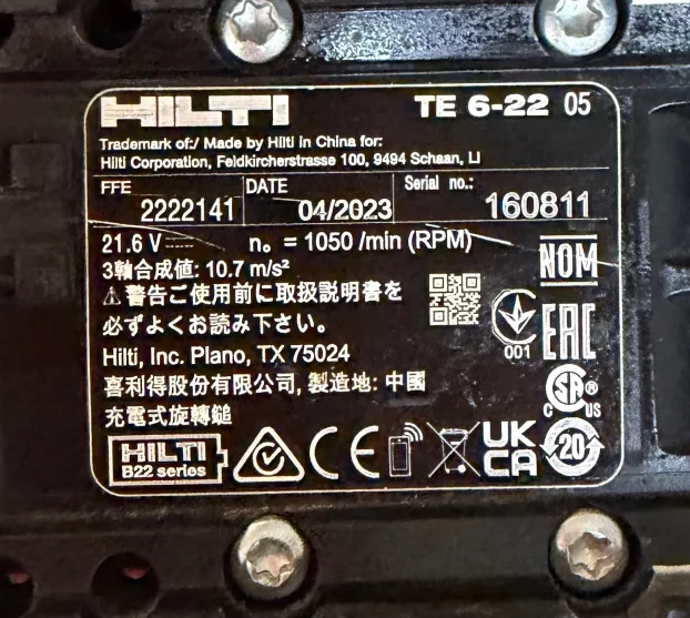 Hilti TE 6 -22 hamer buši i stema NURON - KupujemProdajem