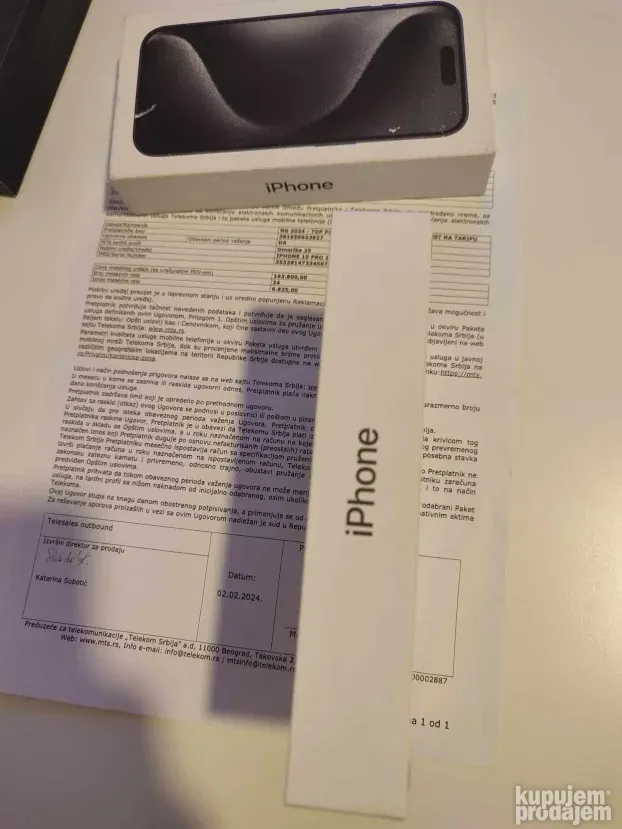 Iphone 15 Pro VAKUM MTS 24M GAR - KupujemProdajem