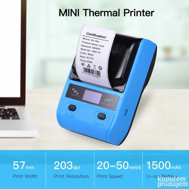 Termalni stampac za nalepnice i racune - Label printer 58mm ...