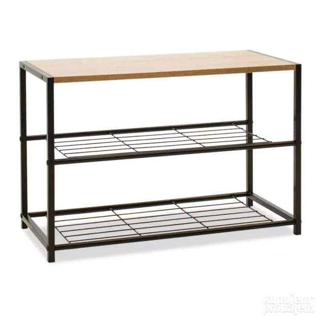 Cipelarnik Ramon 6 Para Oak-Black Metal 63x30x43cm - KupujemProdajem