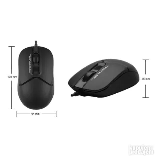 USB optički miš 1200DPI A4Tech Fstyler A4-FM12 - KupujemProdajem