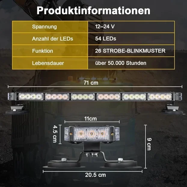 LED rotaciona svetlo 71 cm za vozila i radne mašine - KupujemProdajem