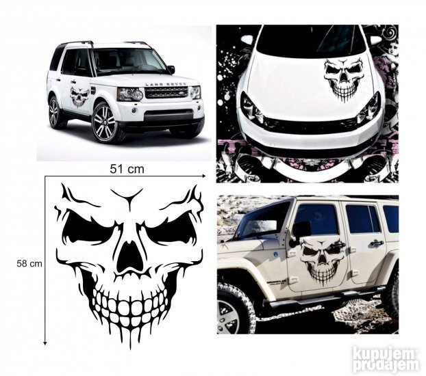 Nalepnice za automobile - Lobanja nalepnica za kola - 1643 ...