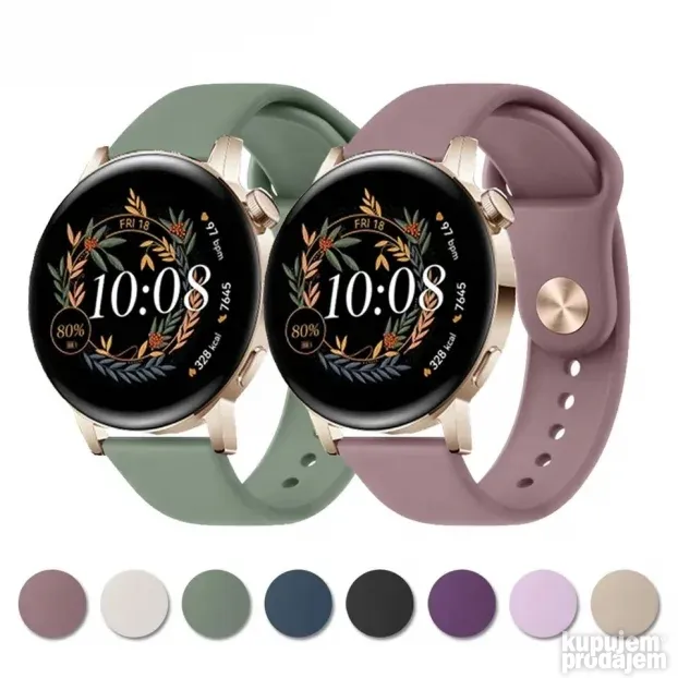 Narukvice 20mm silikonske za sat kaiš Samsung Huawei gt3 42m ...