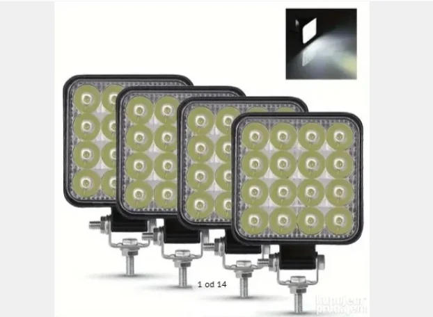 LED radni farovi LED bar Cetvrtasti 48W 4 komada u setu - KupujemProdajem