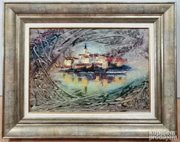 Beograd,Milan Đurić,ulje na platnu,uramljena - KupujemProdajem