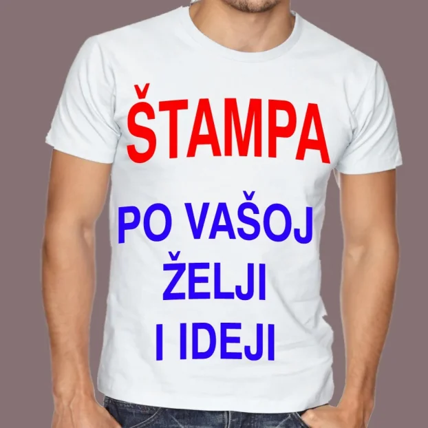 Reklamne bele majice sa stampom pun kolor, Majice sa stampom ...