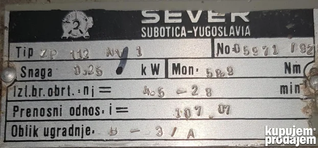 Motor sa reduktorom i varijatorom - KupujemProdajem