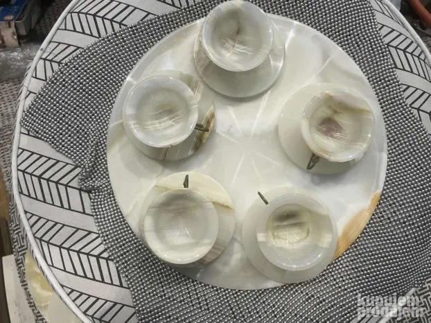 Tacna i pet soljica za kafu od pravog Onixa - KupujemProdajem