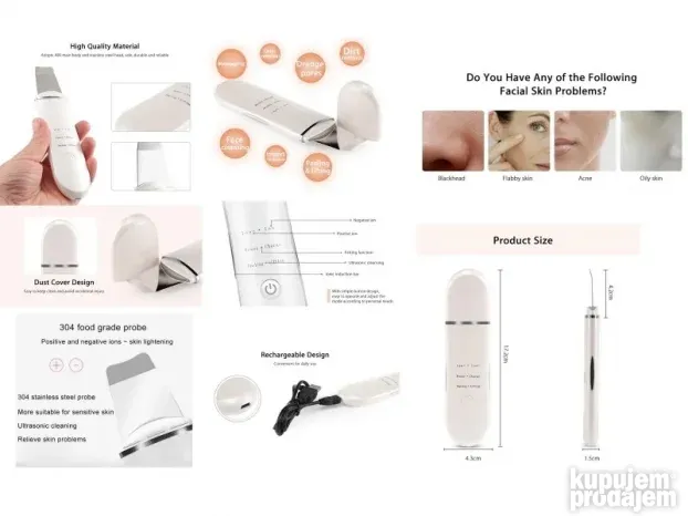 Sonicna spatula za lice Ultrazvučna spatula ciscenje lica - KupujemProdajem