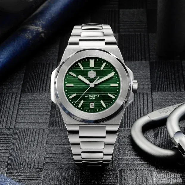 San Martin SN076-G - 42mm- Zelena - Patek Philippe Nautilus ...