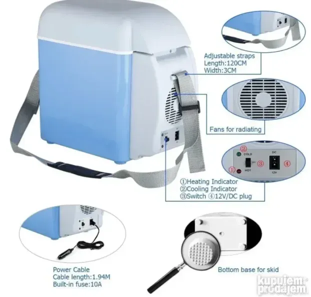 NOVO! mini Frizider za auto 7.5 litara - 12V Auto frizider 2 ...