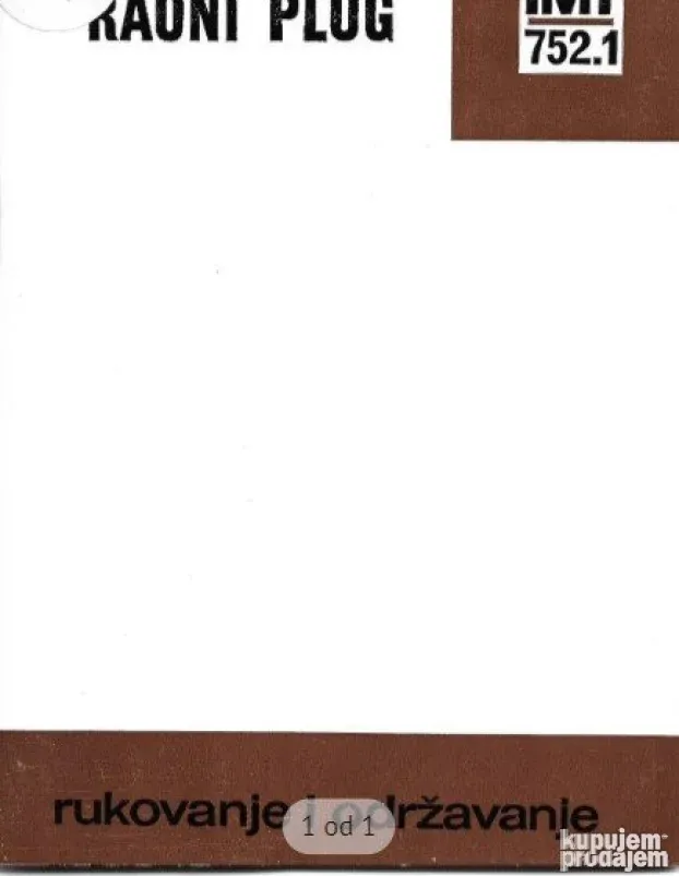 IMT 752.1 Raoni plug Uputstvo - KupujemProdajem