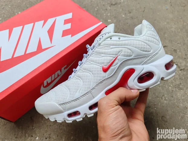 NIKE AIR MAX PLUS TN, White Red; Nove Patike Bele TN - KupujemProdajem