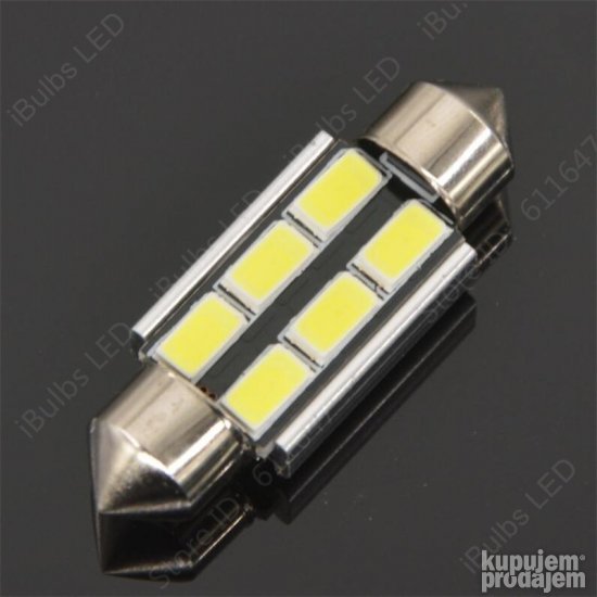 LED Sulfidna / Festoon ili c5w 36mm 6SMD CANBUS BELA 5630 - KupujemProdajem