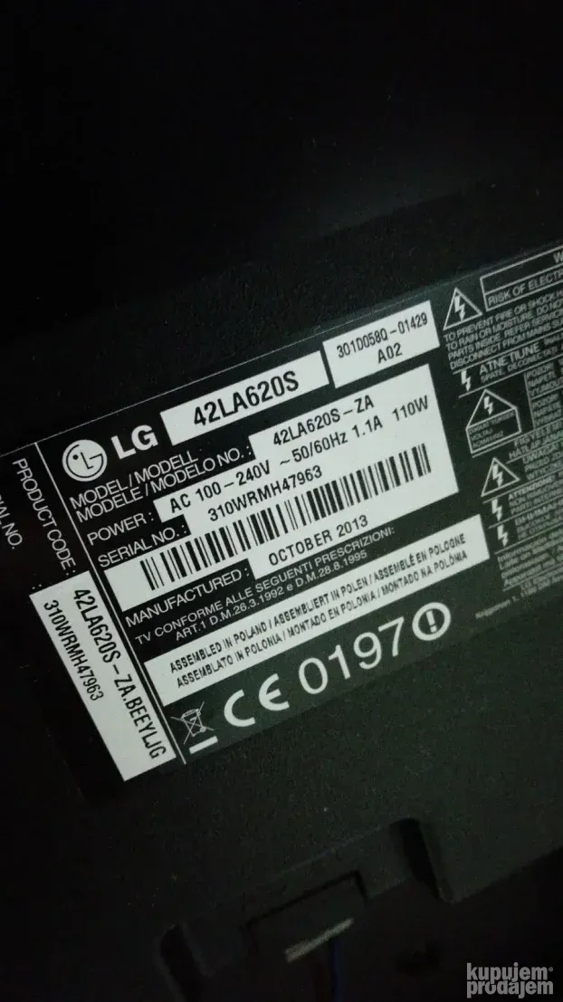 LG 42LA620S, 42LN540V, 42LN570S LED trake ES-025 - KupujemProdajem