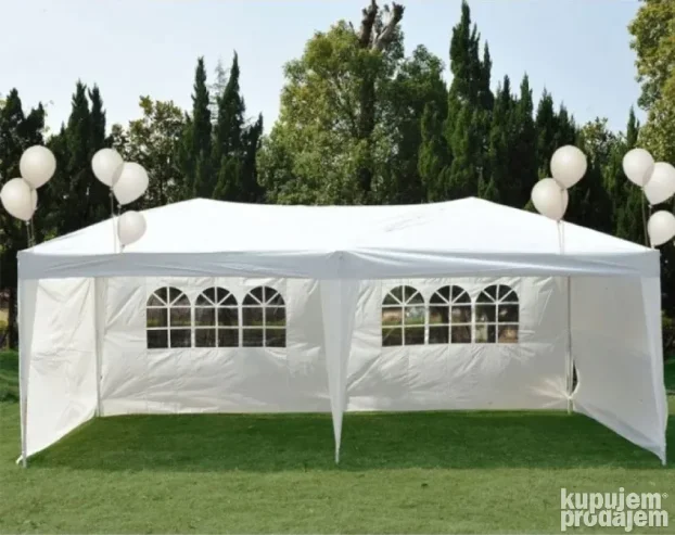 Paviljon Za Proslave 6x3m Sa Bočnim Stranama Beli - KupujemProdajem