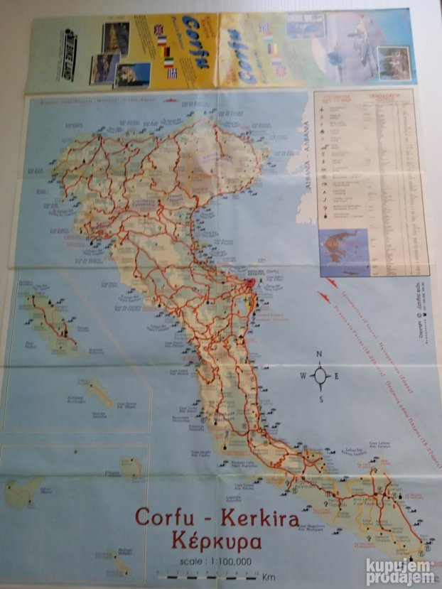 Krf Grcka karta mapa - KupujemProdajem
