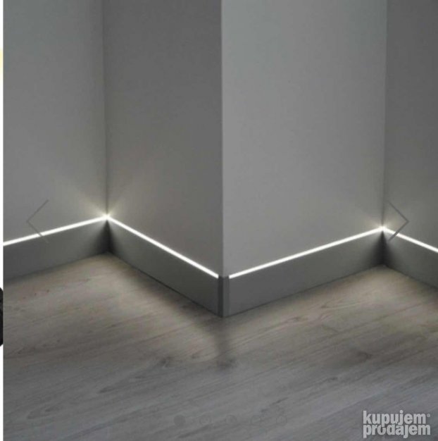 Crni aluminijumski profil za LED trake ugaoni set sa difuzer ...