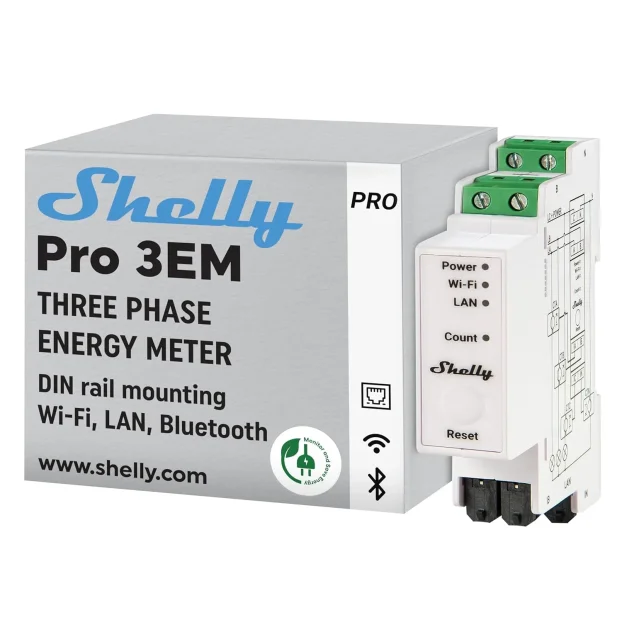 Shelly Pro 3EM 3F Trofazni pametni merač struje 3x120A - KupujemProdajem