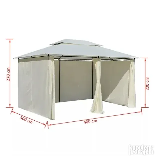 Metalna tenda / paviljon 3x4 sa zavesama - SNIŽENO - KupujemProdajem