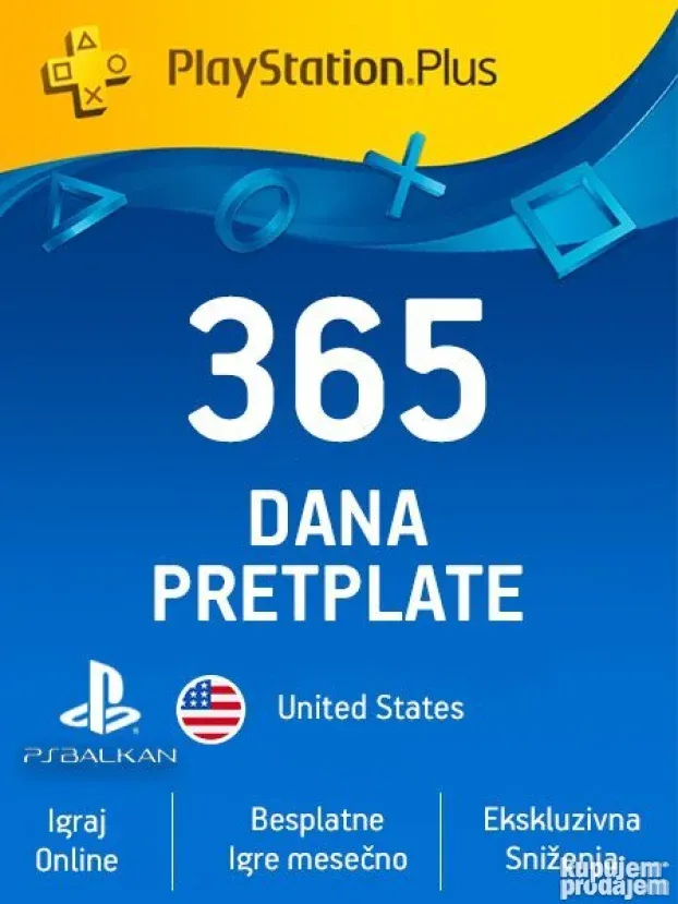 PlayStation Plus+PS Plus 12 meseci US USA UK PS4 4 PS5 5 PS+ ...
