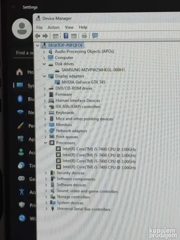 Fujitsu P557 i5-7400 -8gb DDR4-256gb NVMe-GTX 745 2GB - KupujemProdajem