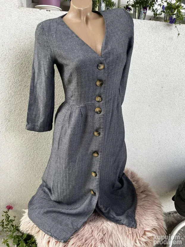 Mango siva duga haljina S - KupujemProdajem