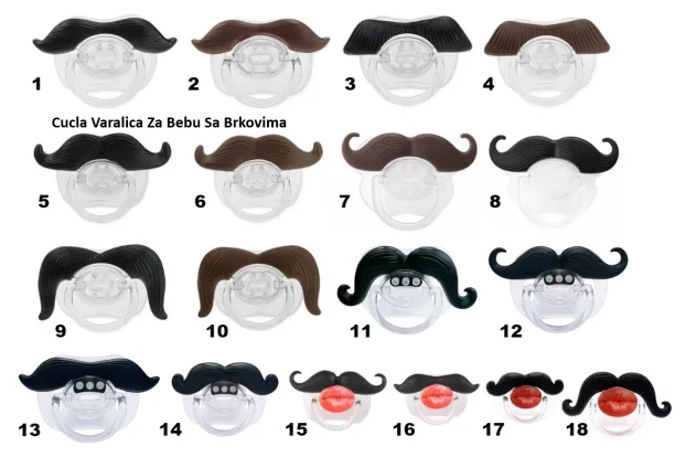 Cucla Varalica Za Bebu Brkovi Usne Lopta Smesne Vise Modela ...