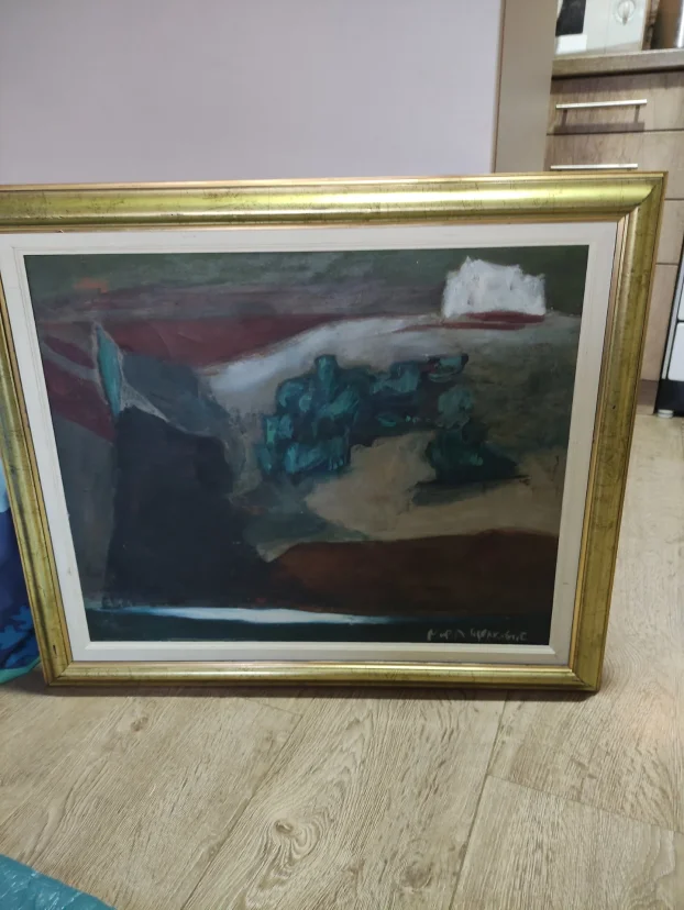 Miroslav Andjelković Magistar Slikarstva ulje platno 63 x53 ...
