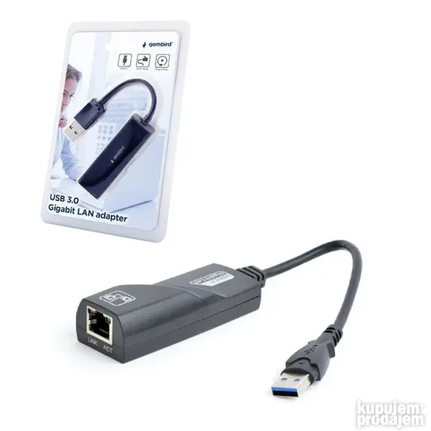 USB 3.0 LAN mrežna kartica adapter Gembird NIC-U3-02 - KupujemProdajem