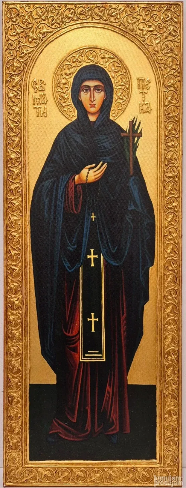 Sv. Petka -Ikona 60x22cm-24K pozlata- Ljiljana Milinkovic - KupujemProdajem