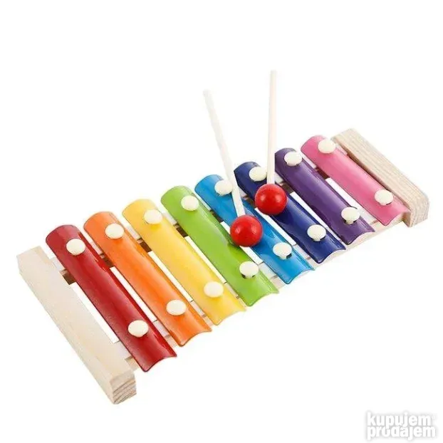 NOVO! Veseli metalofon - drveni instrument sa udaraljkama - KupujemProdajem