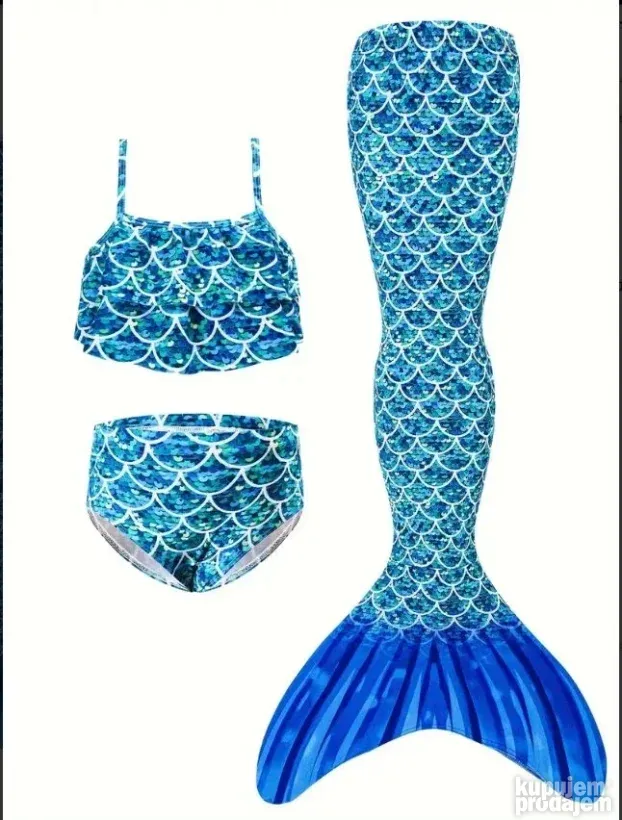 Arijel mala sirena 3 dela kupaci kostim rep + top + gace m16 ...
