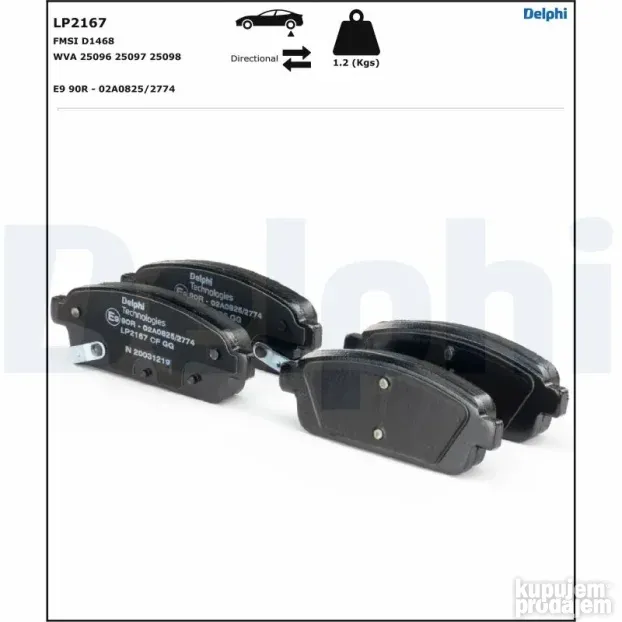 Kocione plocice DELPHI za opel mokka 13300867 - KupujemProdajem