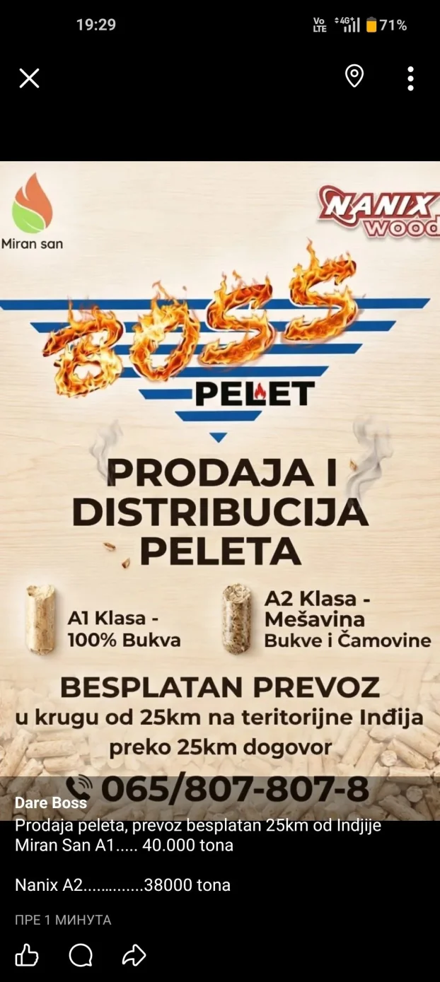 Prodaja Visoko kvalitetnog peleta - KupujemProdajem
