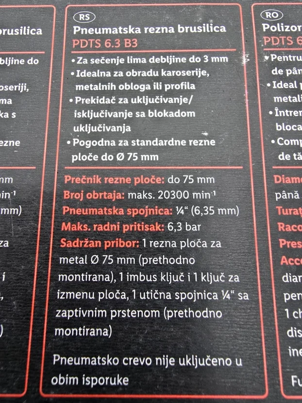 Parkside pištolj za peskarenje, brusilica, polirka, crevo - KupujemProdajem