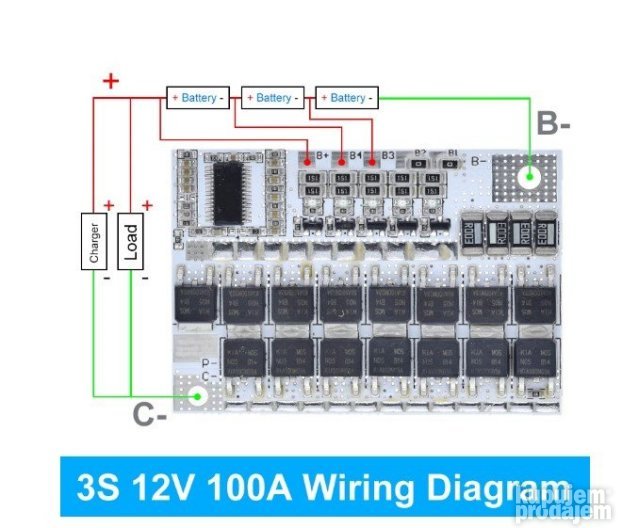 3S 12V 100A Bms Li-polymer PCB - KupujemProdajem