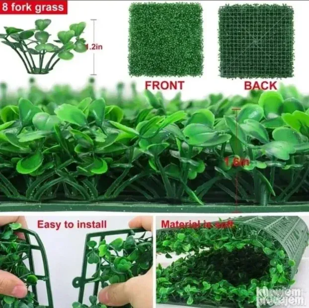 Zeleni paneli za ograde vestacko zelenilo 60x40 - KupujemProdajem