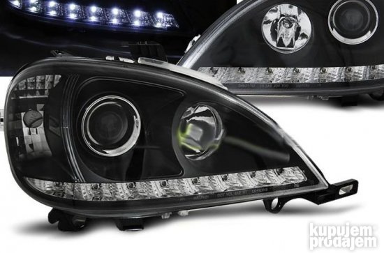 Crni LED Devil Eyes farovi MERCEDES BENZ ML W163 (1997-2005 ...