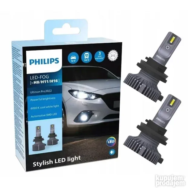 Philips Ultinon Pro3022 FOG LED sijalice 12/24V H8/H11/H16 - KupujemProdajem
