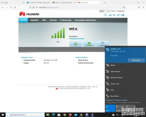 4G HUAWEI E5573C Router MiFi - OTKLJUČAN za sve MREŽE - KupujemProdajem