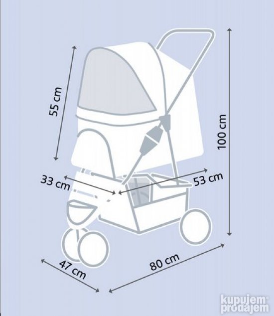 Trixie Buggy kolica za pse 47x100x80cm-11kg - KupujemProdajem